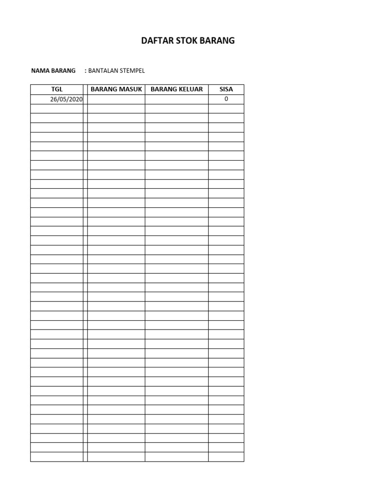 Daftar Stok Barang | PDF