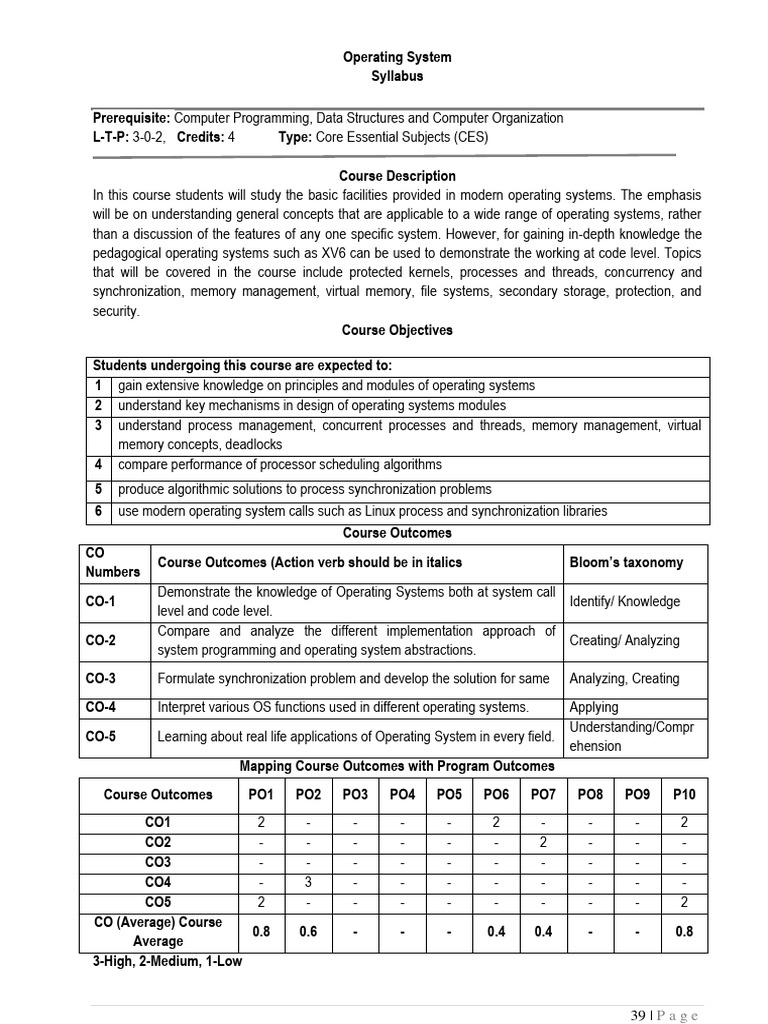 B.Tech. Computer Science Engineering Effective For The Batches Admitted From Session 2022-23-39 ...