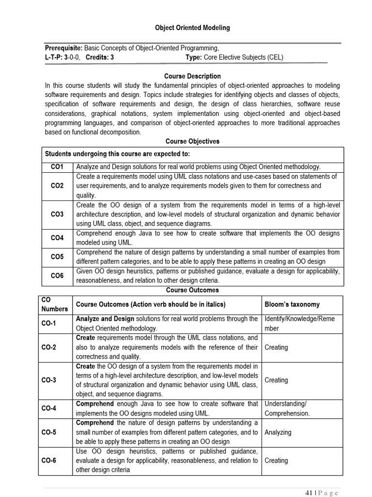 B.Tech. Computer Science Engineering Effective For The Batches Admitted From Session 2022-23-41 ...