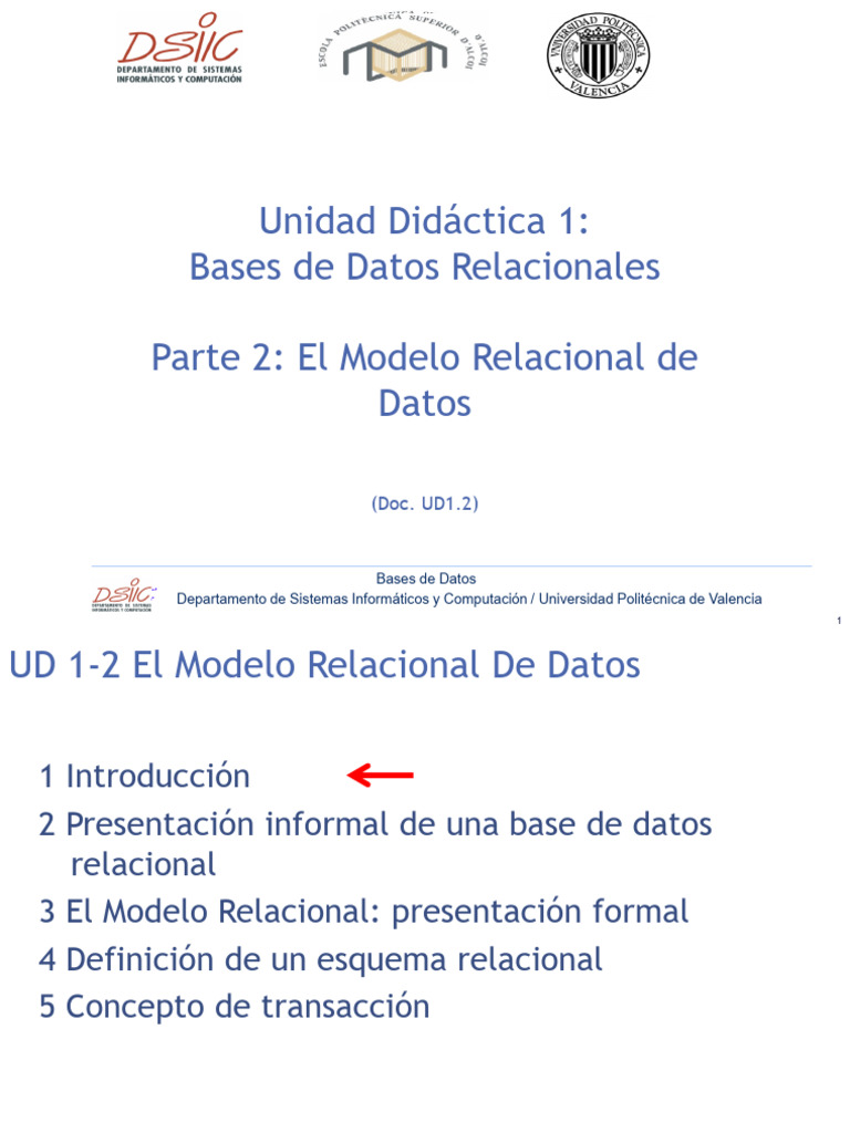 Introducción al Modelo Relacional | PDF | Base de datos relacional | Modelo relacional