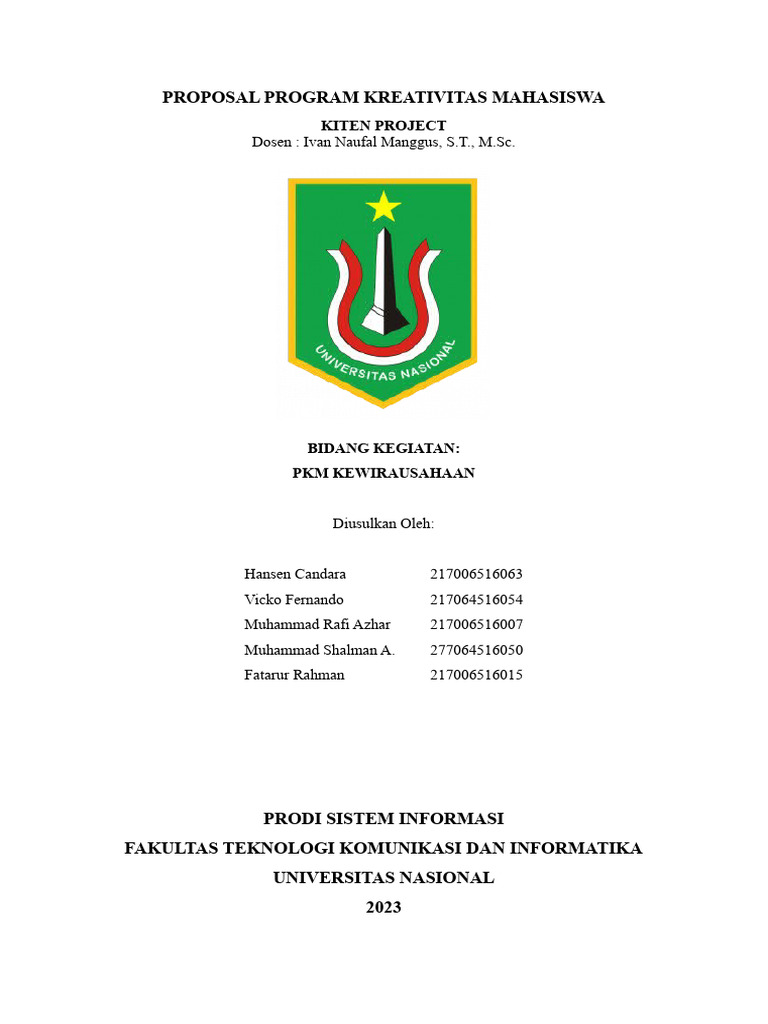 Contoh Proposal PKMK | PDF | Bisnis | Pengelolaan Keuangan & Uang