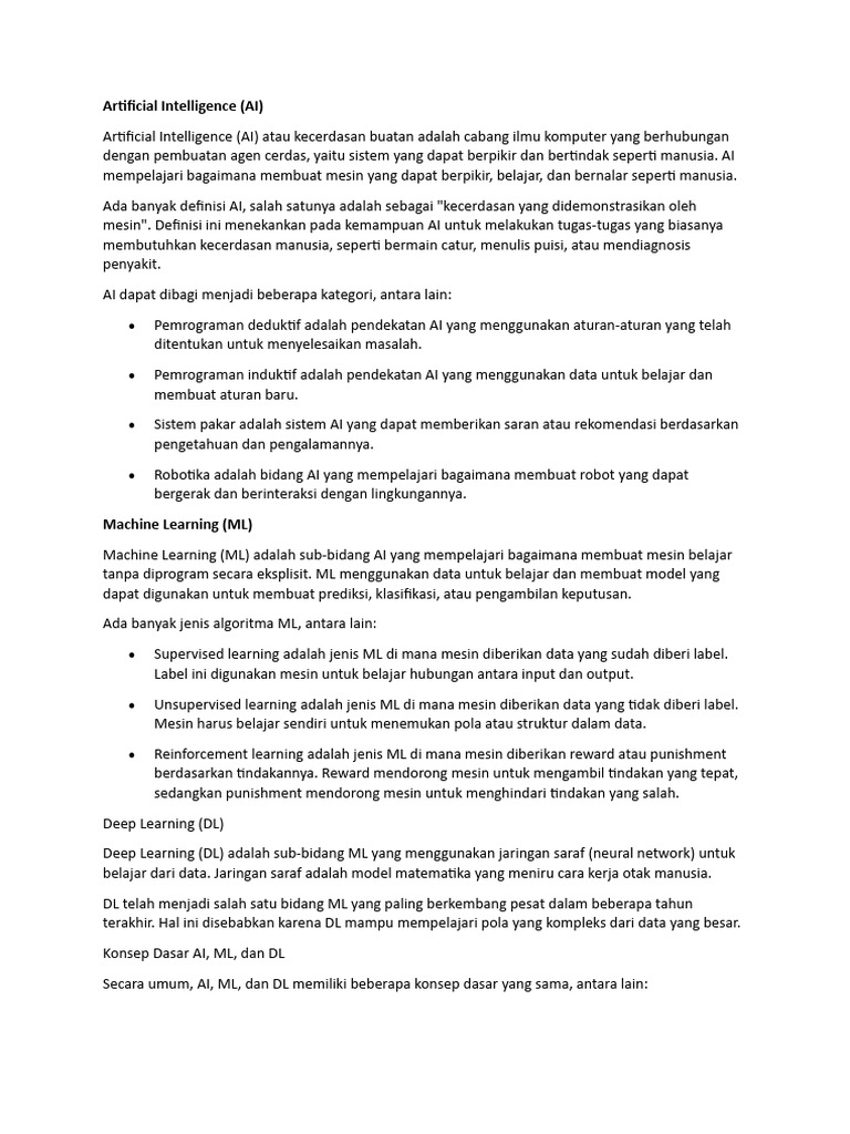 Dasar-dasar AI, ML, dan DL | PDF