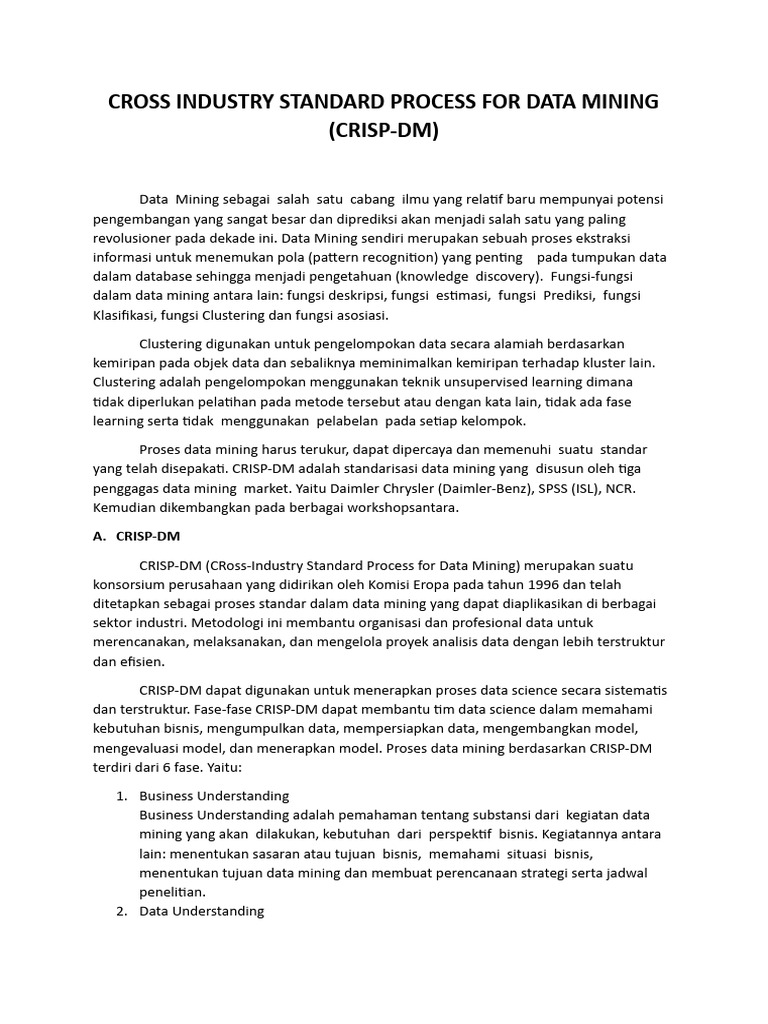 Cross Industry Standard Process For Data Mining | PDF