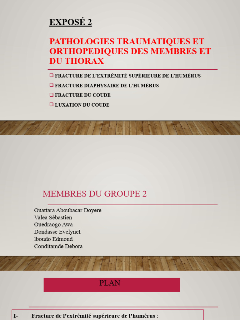 Expose Kine Trauma MS Groupe 2 Corrige | PDF | Anatomie | Anatomie humaine