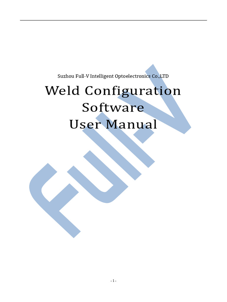 001 Full-V Weld Configuration Software - 1R2 - 221031 | PDF | Ip Address | Computer Network