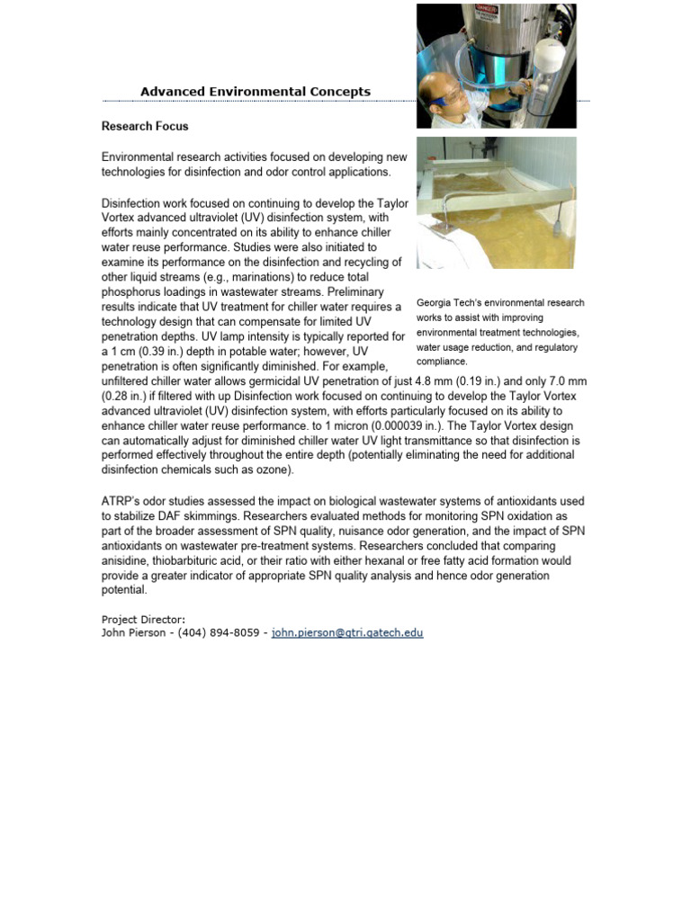 Advanced Environmental Concepts | PDF | Ultraviolet | Reclaimed Water