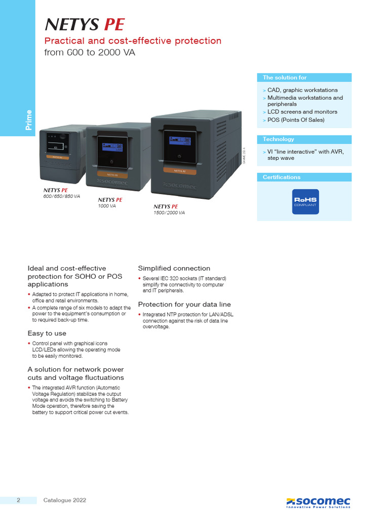 Netys Pe - Practical and Cost Effective Protection From 600 To 2000 Va ...