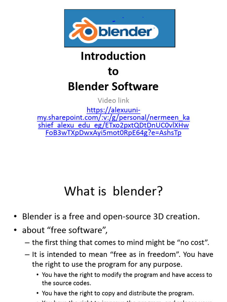 Animation Lect 04 Introduction To Blender Pdf Blender Software 3 D Computer Graphics