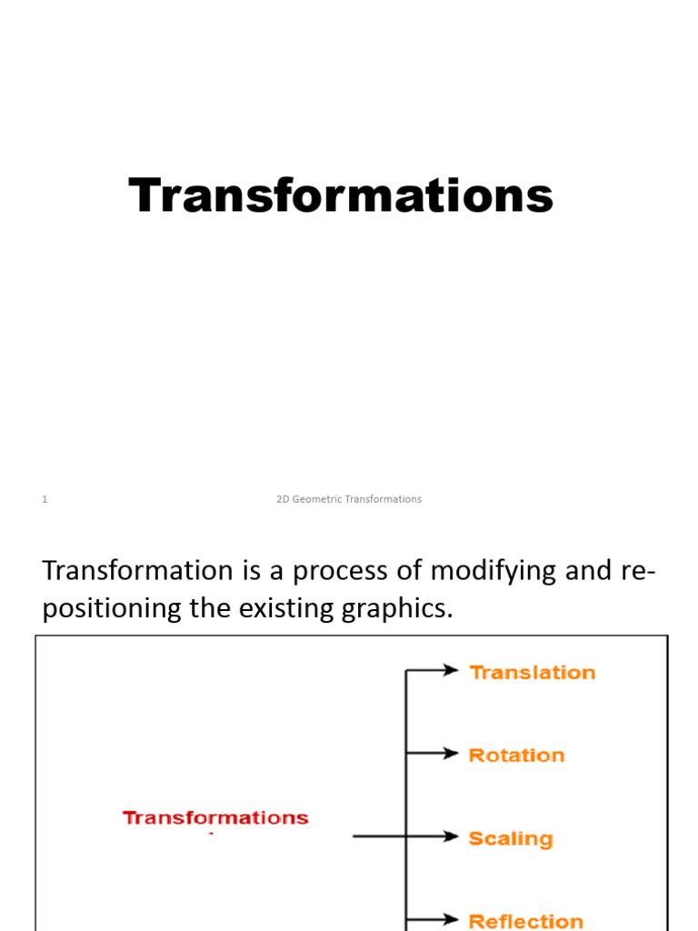 Animation Lect 03 2d Transformation S Pdf 2 D Computer Graphics Cartesian Coordinate System