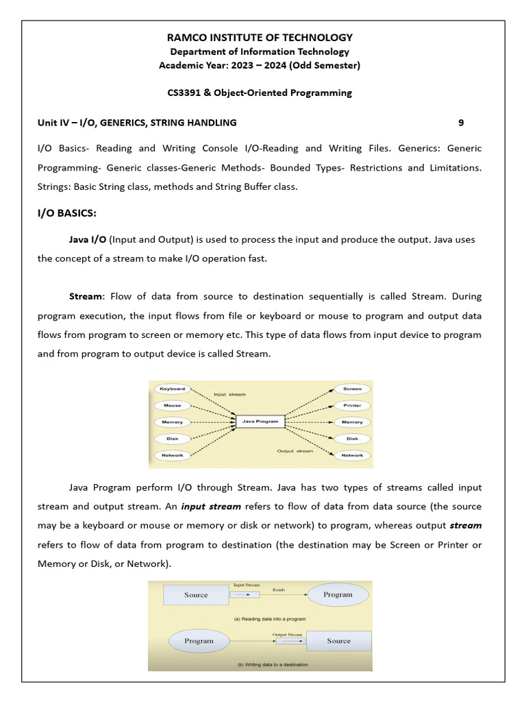 UNIT4-IO, Generics, String Handling | PDF | Parameter (Computer ... UNIT4-IO, Generics, String Handling | PDF | Parameter (Computer ...