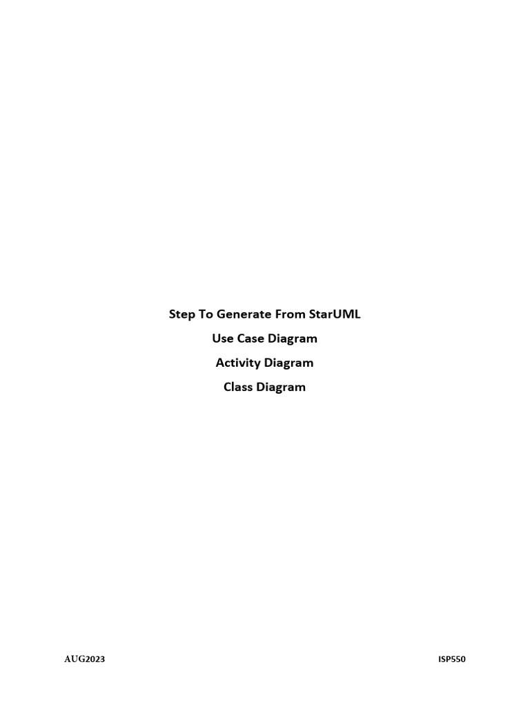 Step To Generate From StarUML | PDF | Use Case | Unified Modeling Language