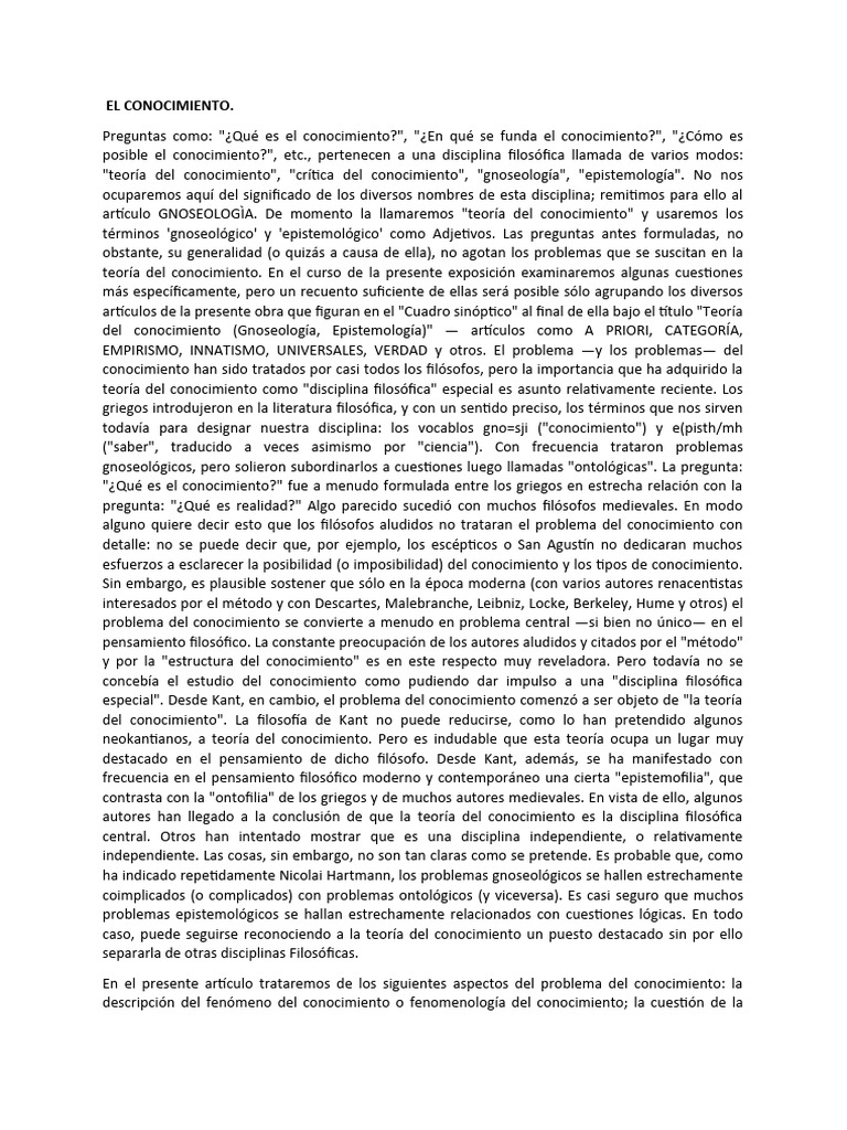 Lectura 2 | PDF | Conocimiento | Empirismo
