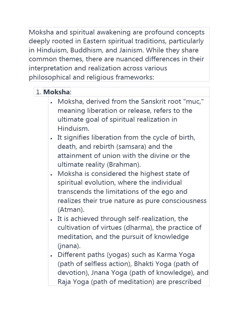 Moksha and Spiritual Awakening Are Profound Concepts Deeply Rooted in ...