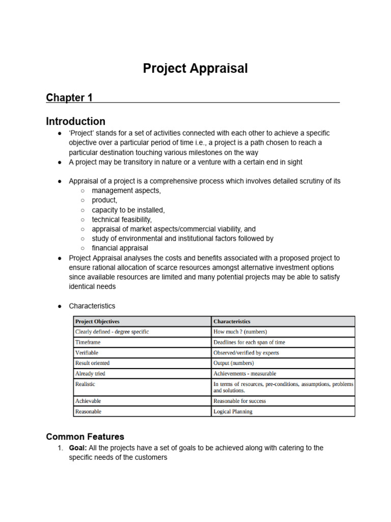 Project Appraisal | PDF
