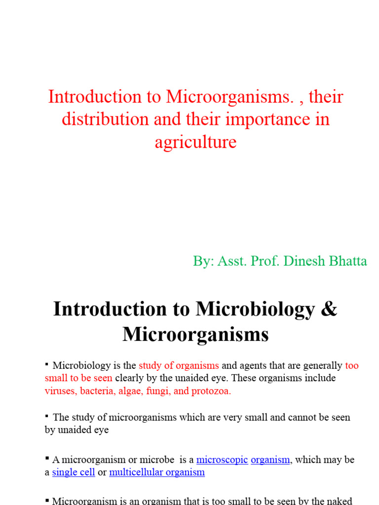 1-Introduction To Microorganisms | PDF | Microorganism | Microbiology