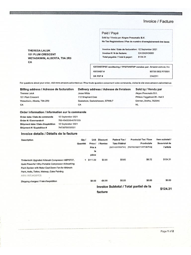 Invoices Jesse Spent | PDF