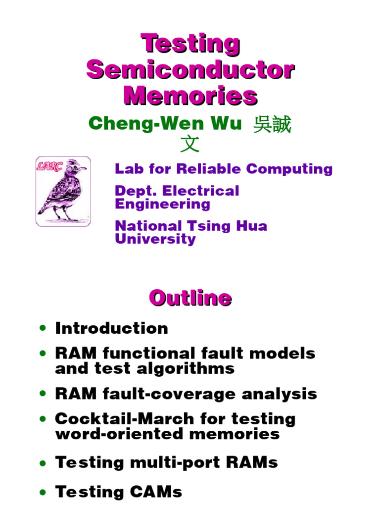 Chapter 5 (CWWU Memory Testing) | PDF | Flash Memory | Field Effect ...