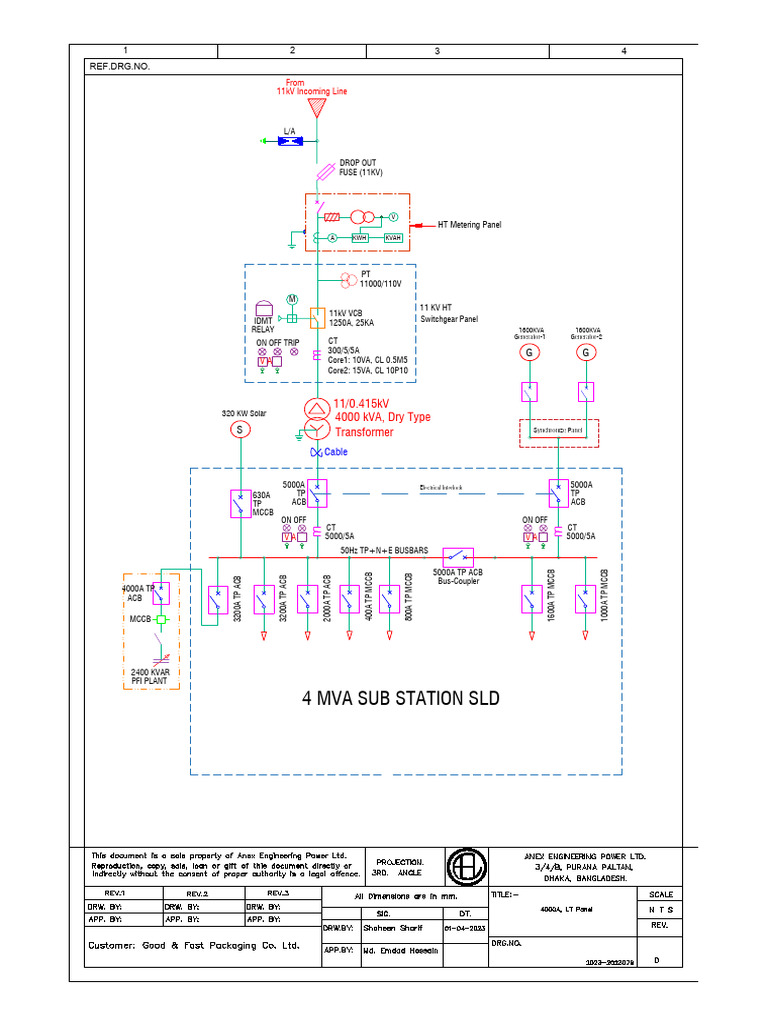4MVA Sub Station SLD Only-Model | PDF | Power Engineering | Equipment