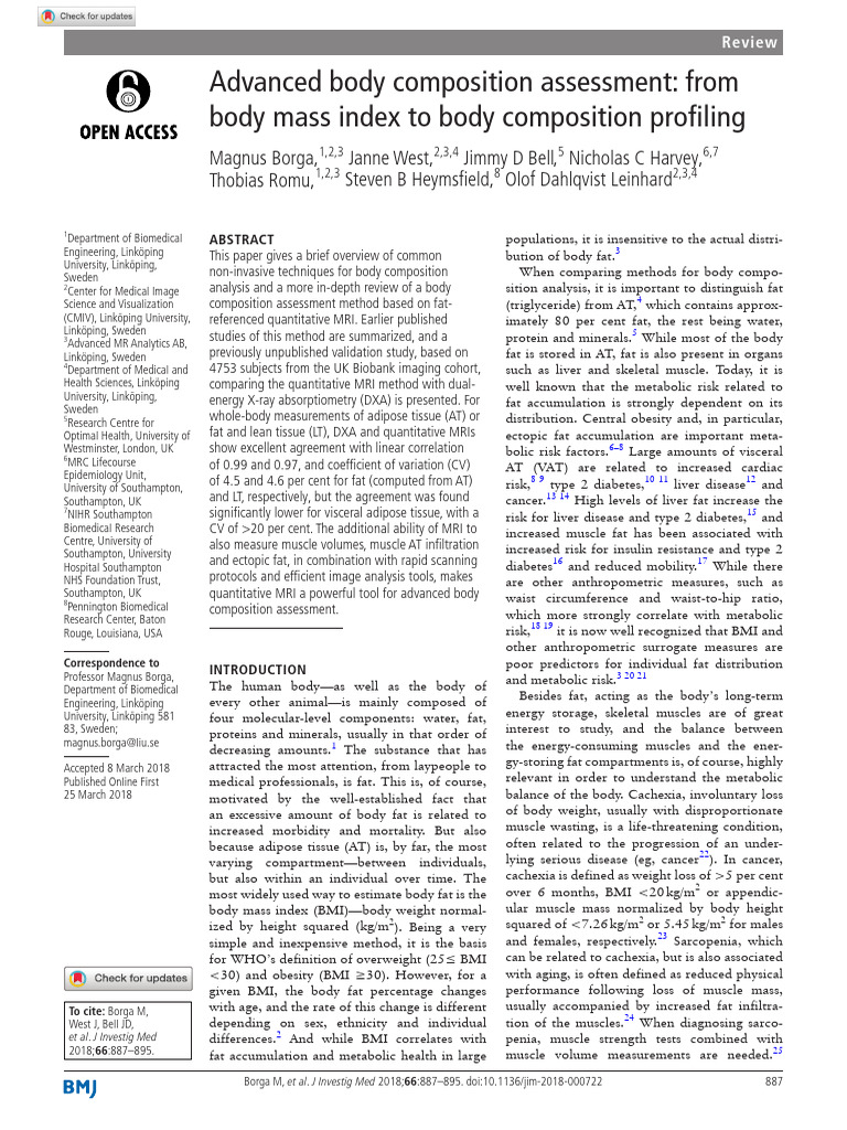 Advanced Body Composition Assessment From Body Mass Index To Body