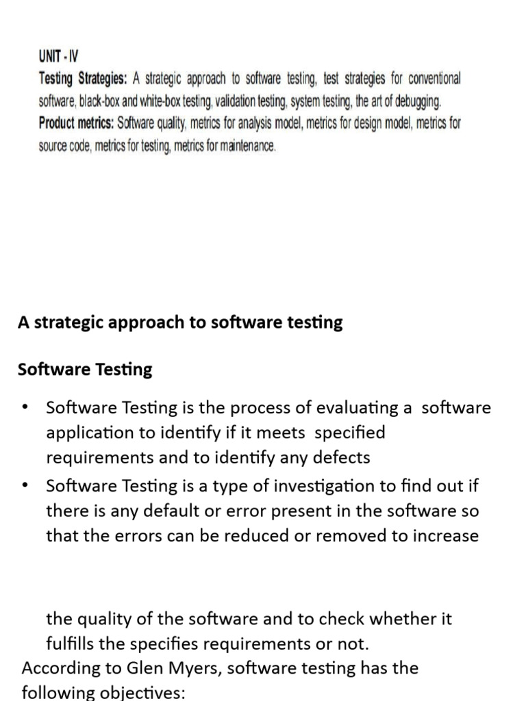 UNIT IV Software Engineering Notes | PDF | Software Testing | Unit Testing UNIT IV Software Engineering Notes | PDF | Software Testing | Unit Testing