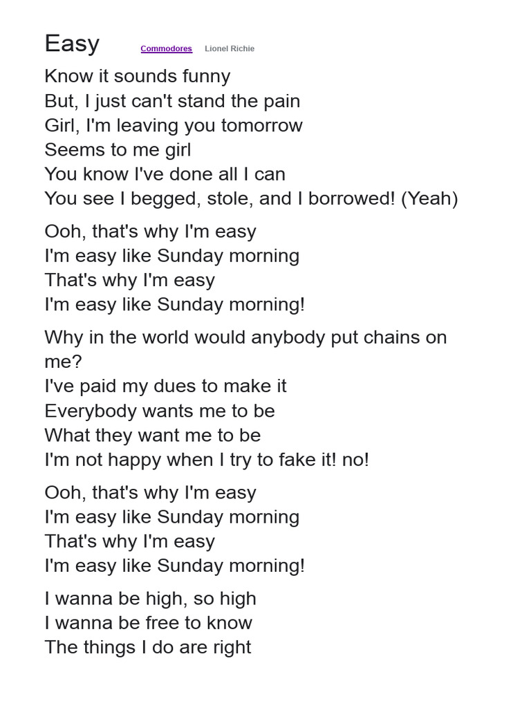 Easy Lionel Richie | PDF