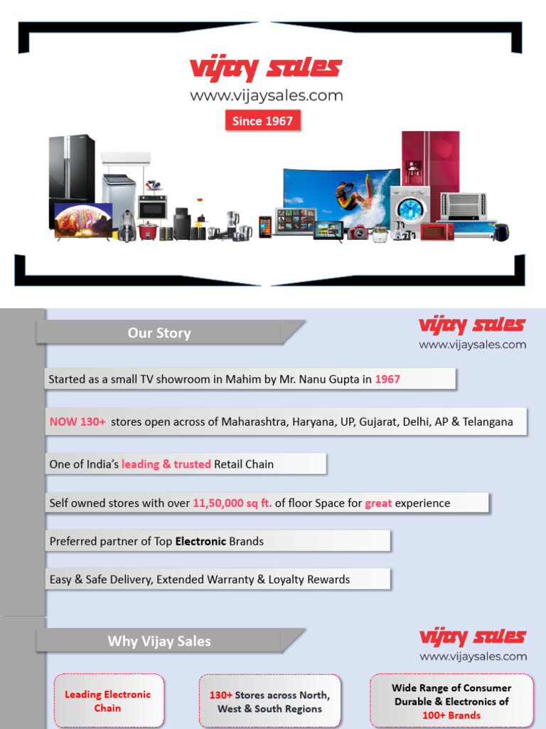 Vijay Sales: Leading Electronics Retailer in India | PDF | Market ...