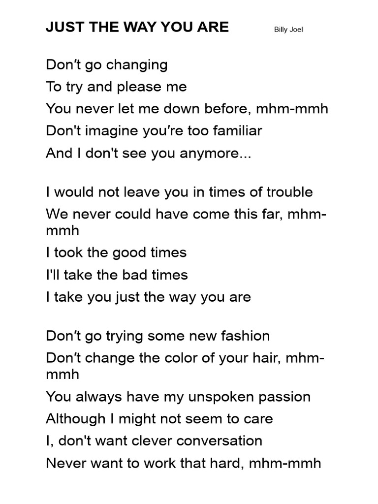 Just The Way You Are - Billy Joel | PDF
