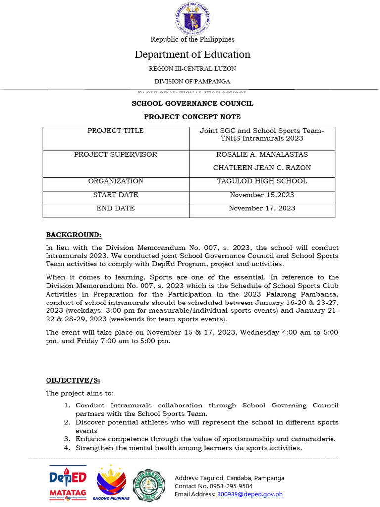 (SGC) Concept Note - Project Brief INTRAMS | PDF