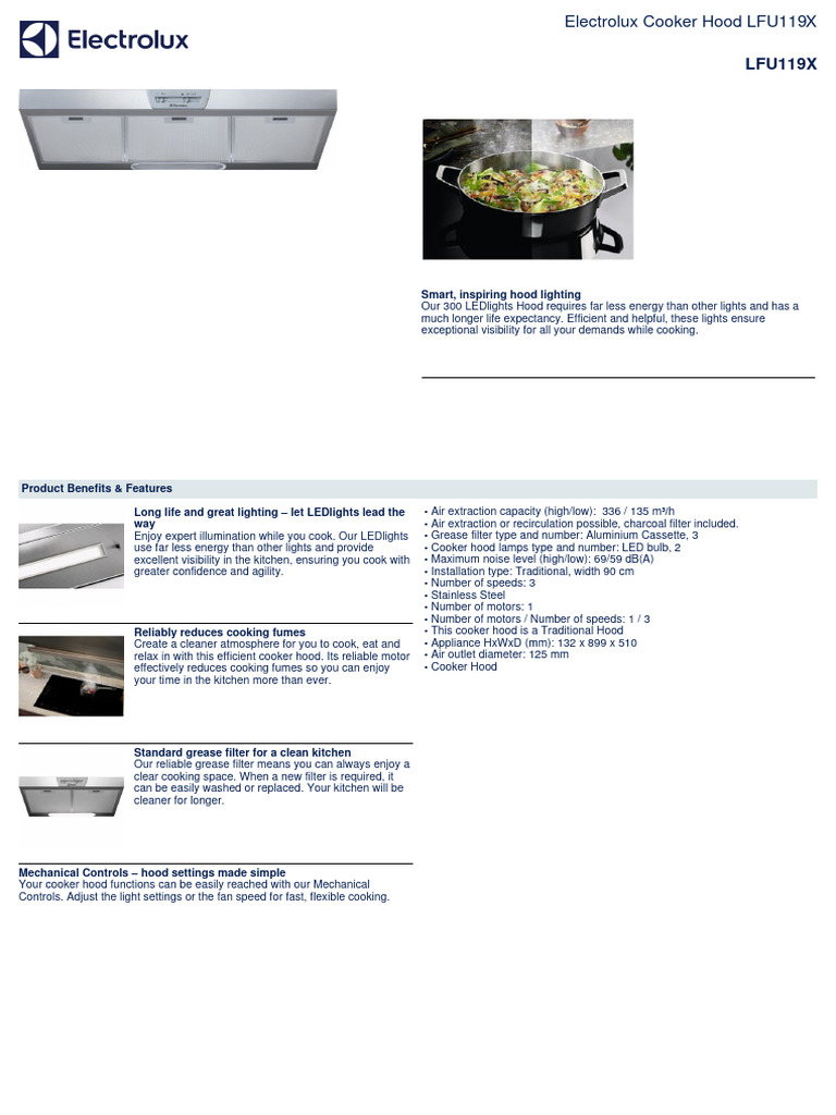 Datasheet LFU119X | Download Free PDF | Lighting | Kitchen Stove