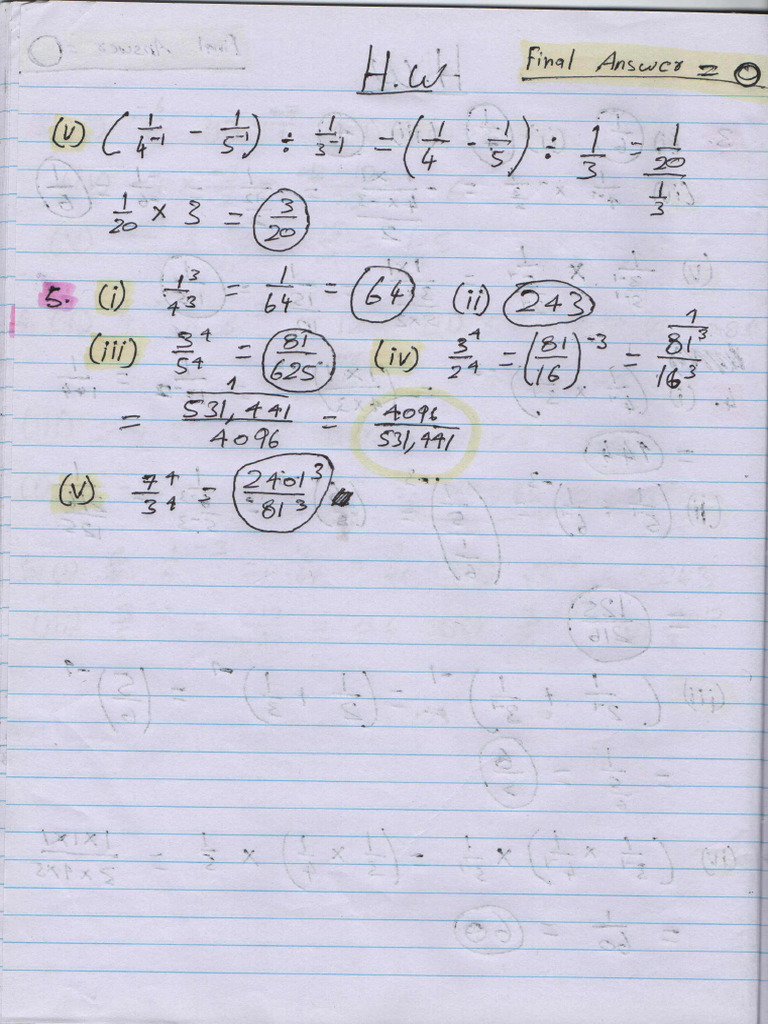 Math Indices Homework (1B) | PDF