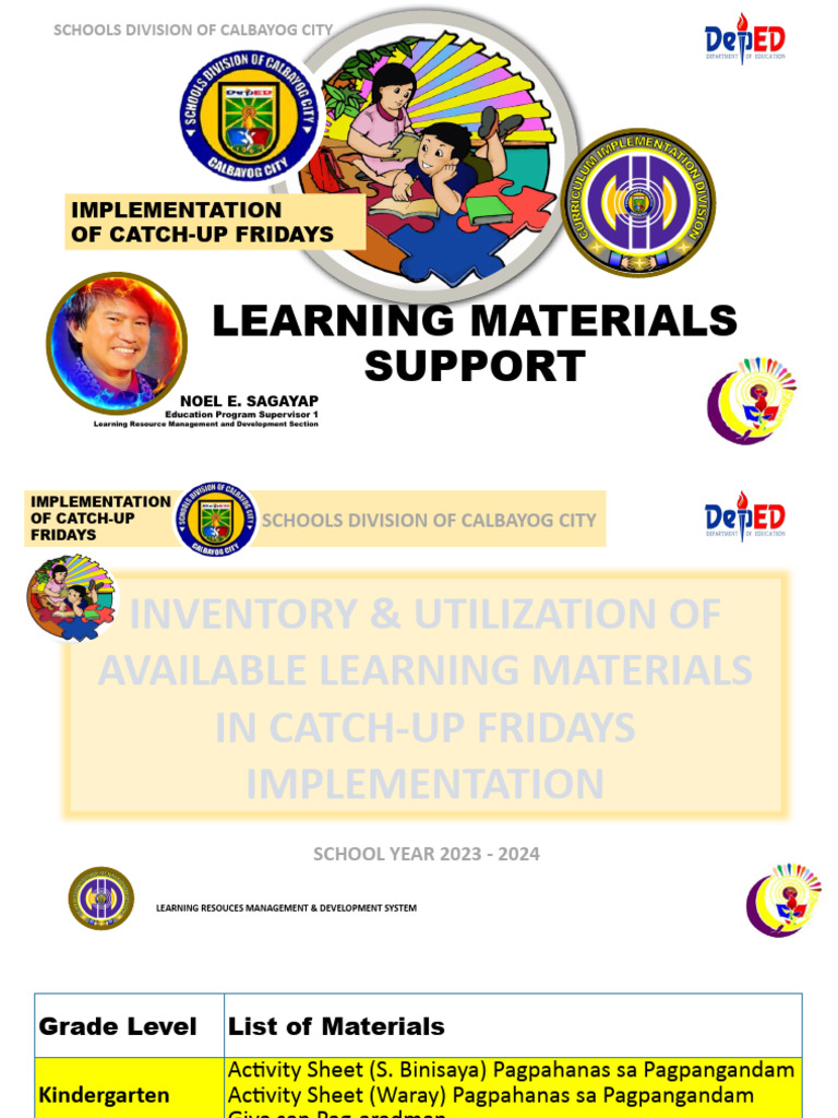 Learning Materials For Catch Up Fridayspresentation Pdf Computing