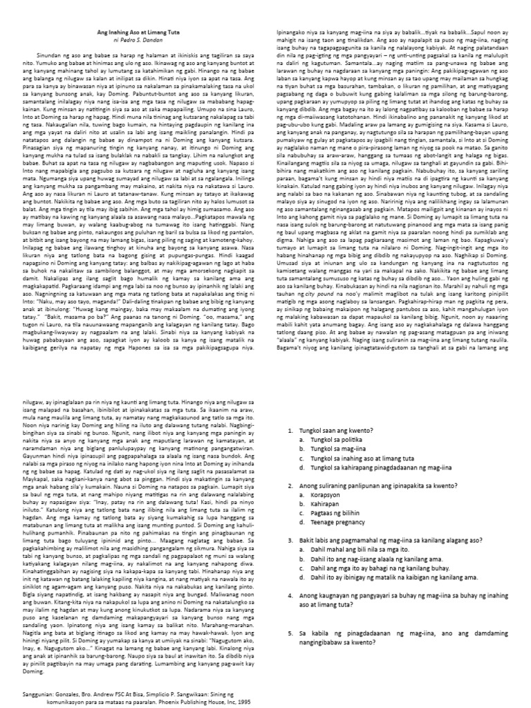 Ang Inahing Aso at Limang Tuta | PDF
