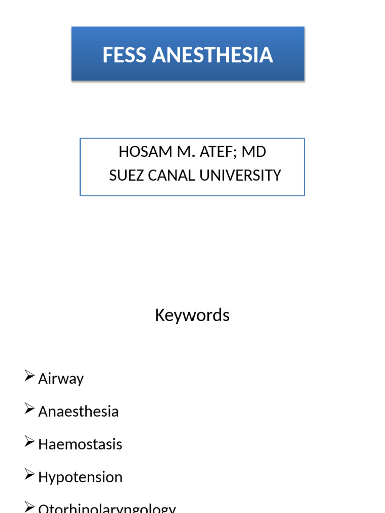 Fess Anesthesia | PDF