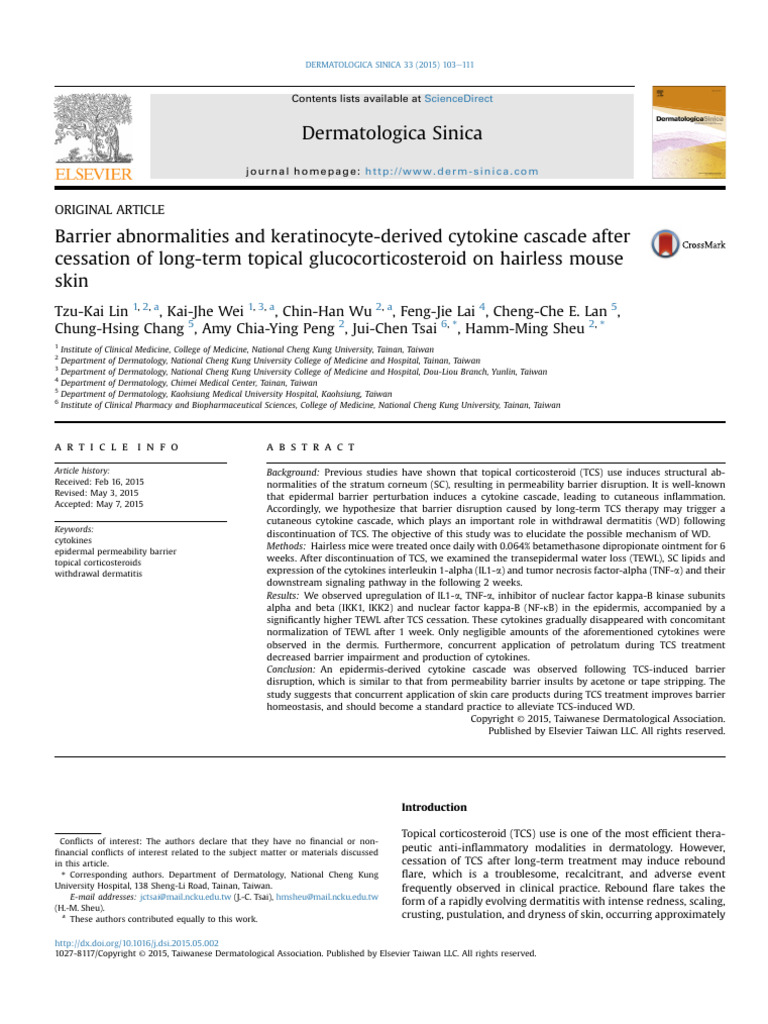 Mouse Topical-Corticosteroids, Rebound | PDF | Dermatitis | Epidermis
