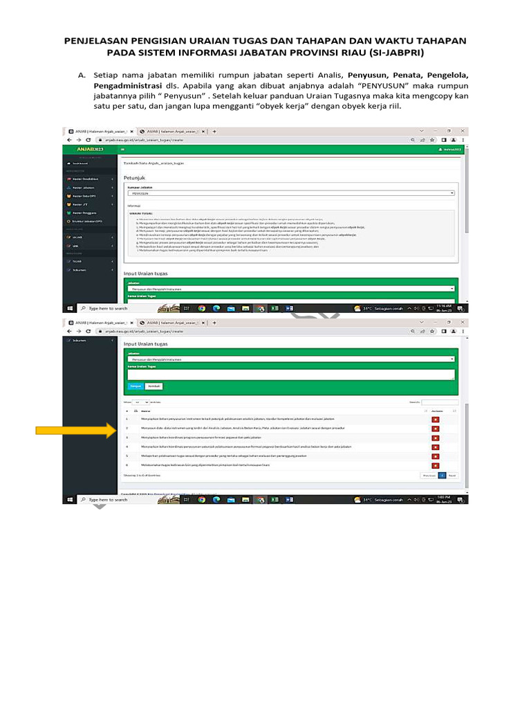 Tutorial Pembuatan Waktu Kerja Pada Tahapan | PDF
