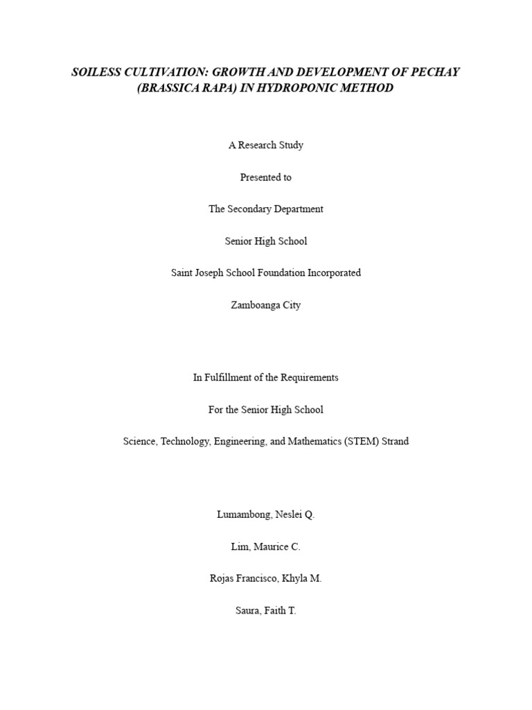 PR Draft | PDF | Agriculture | Hydroponics