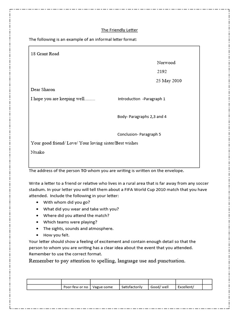 Informal Letter Writing Guide | PDF