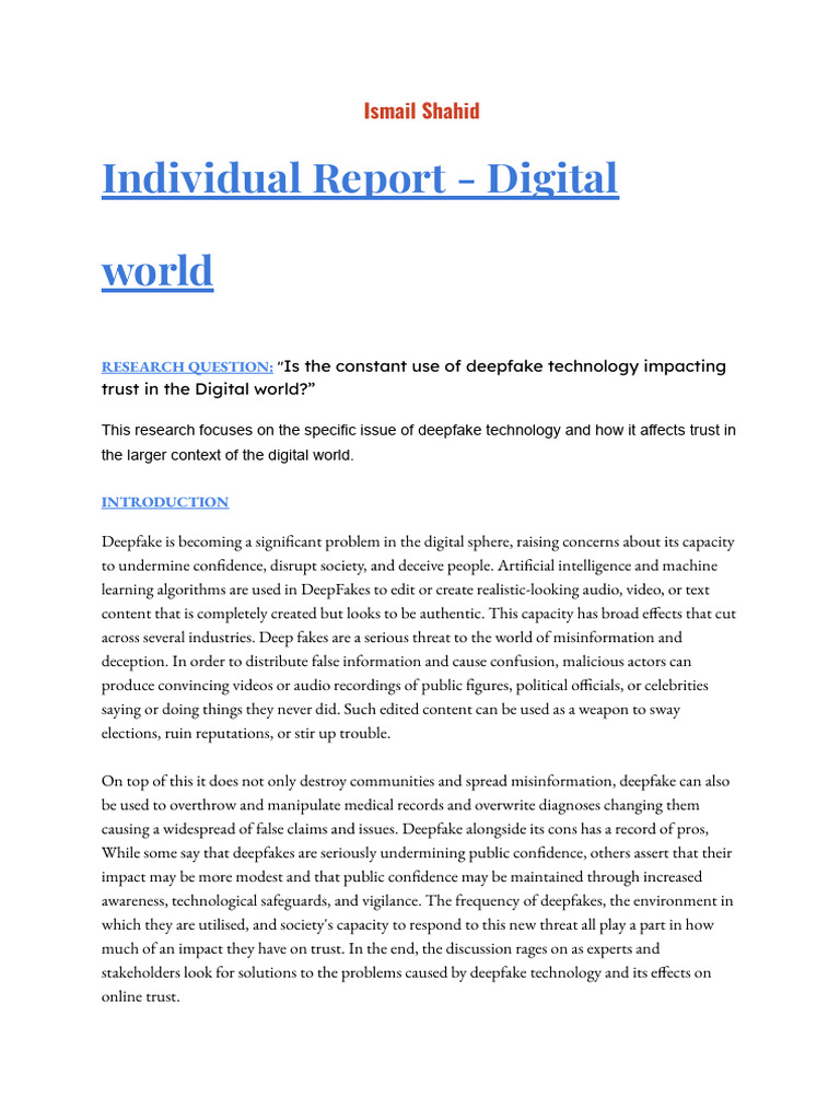 Individual Report Ism Sha | PDF