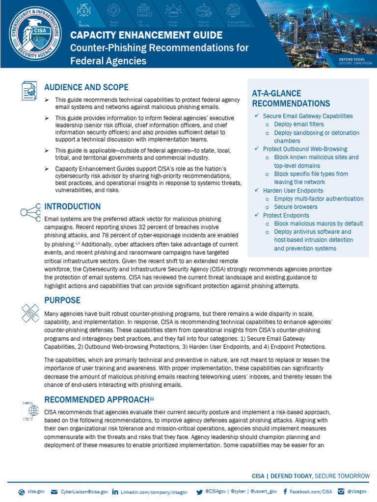 Capacity Enhancement Guide-Counter-Phishing Recommendations For Federal ...