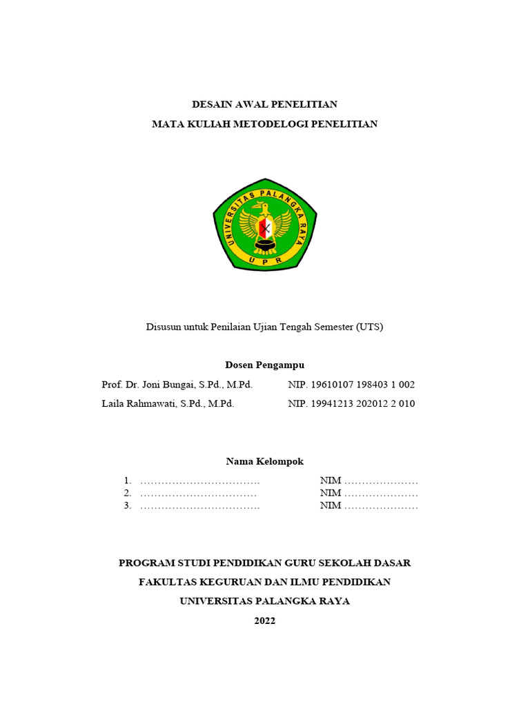 Desain Awal Penelitian (Project UTS) | PDF
