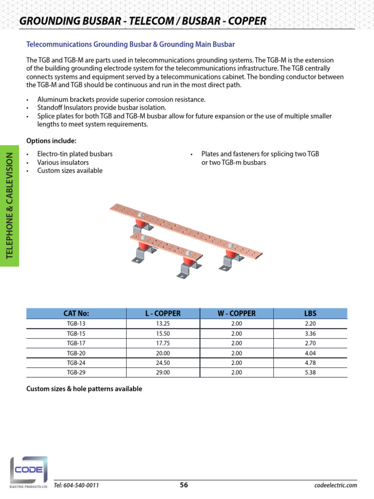 61 64 Grounding BUS Bar Telecom | PDF | Electrical Conductor ...