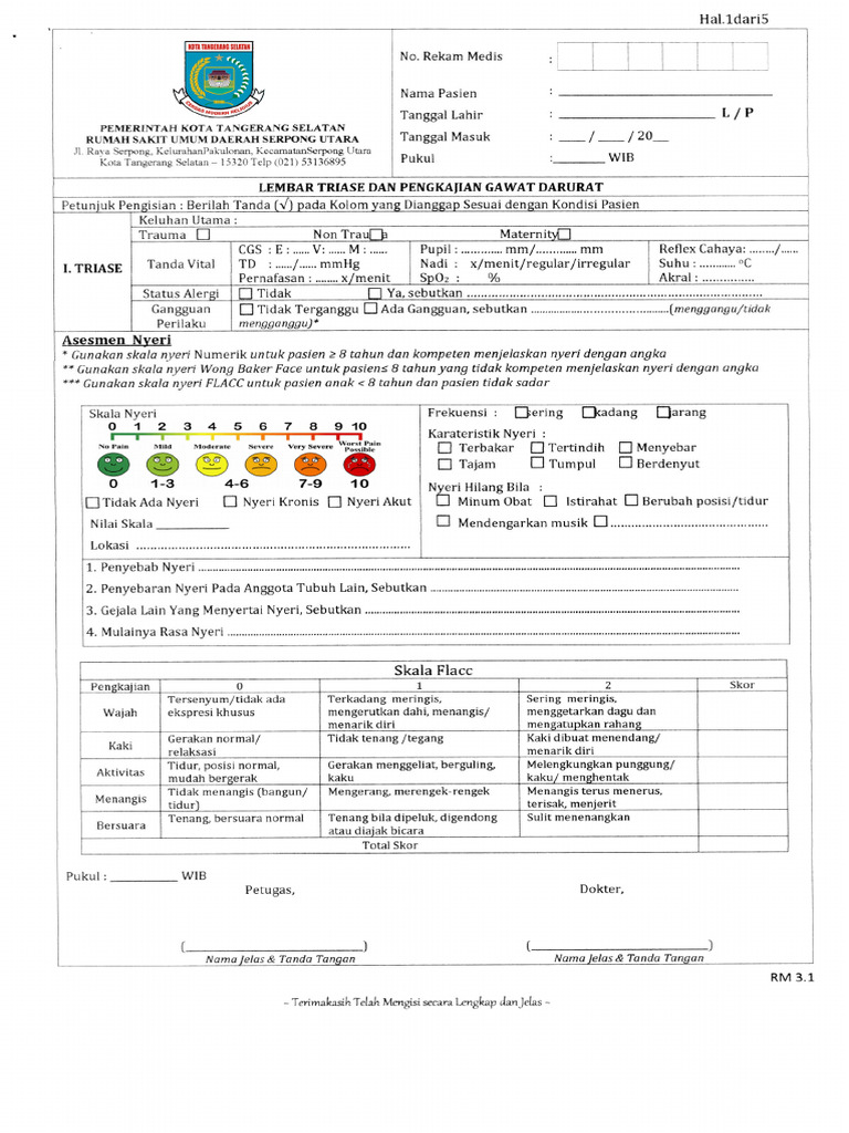 Form Rsu Triase IGD | PDF