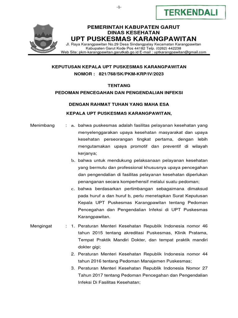 SK Pedoman Ppi Lemahduhur | PDF | Kesehatan Holistik