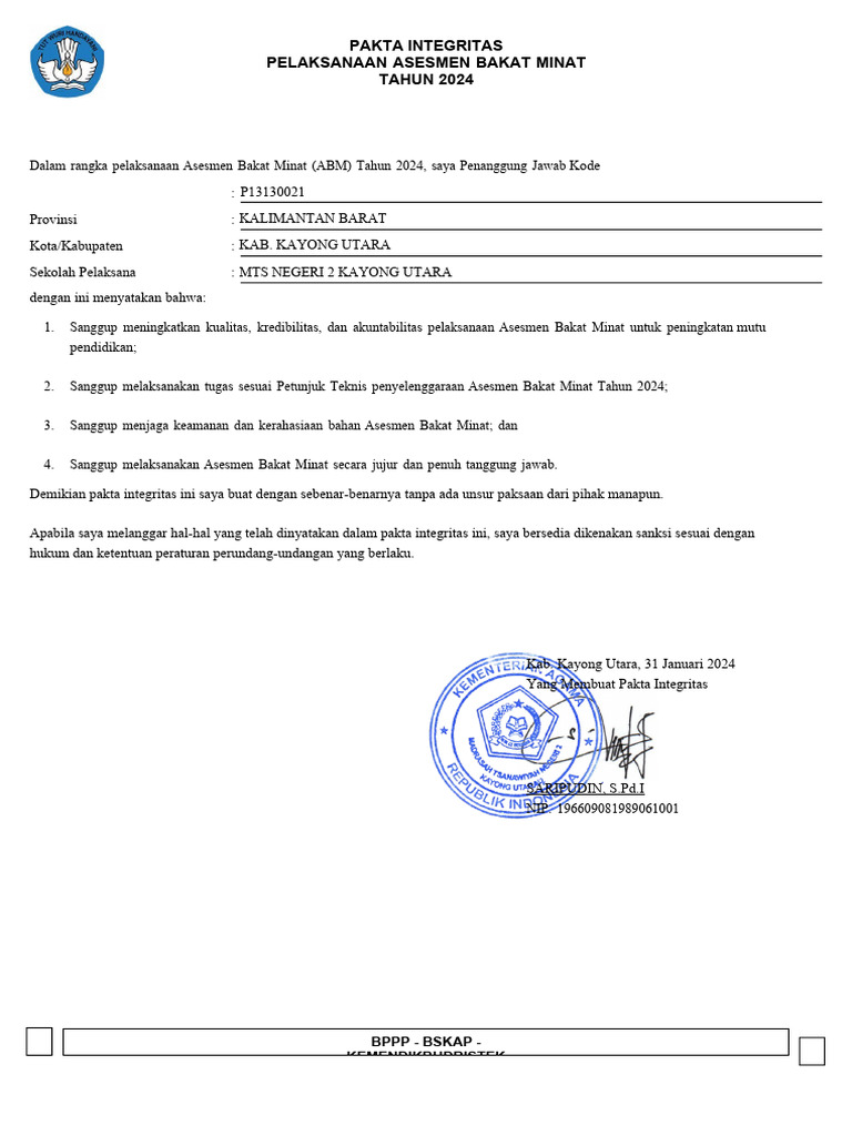 Fakta Integritas 2 | PDF