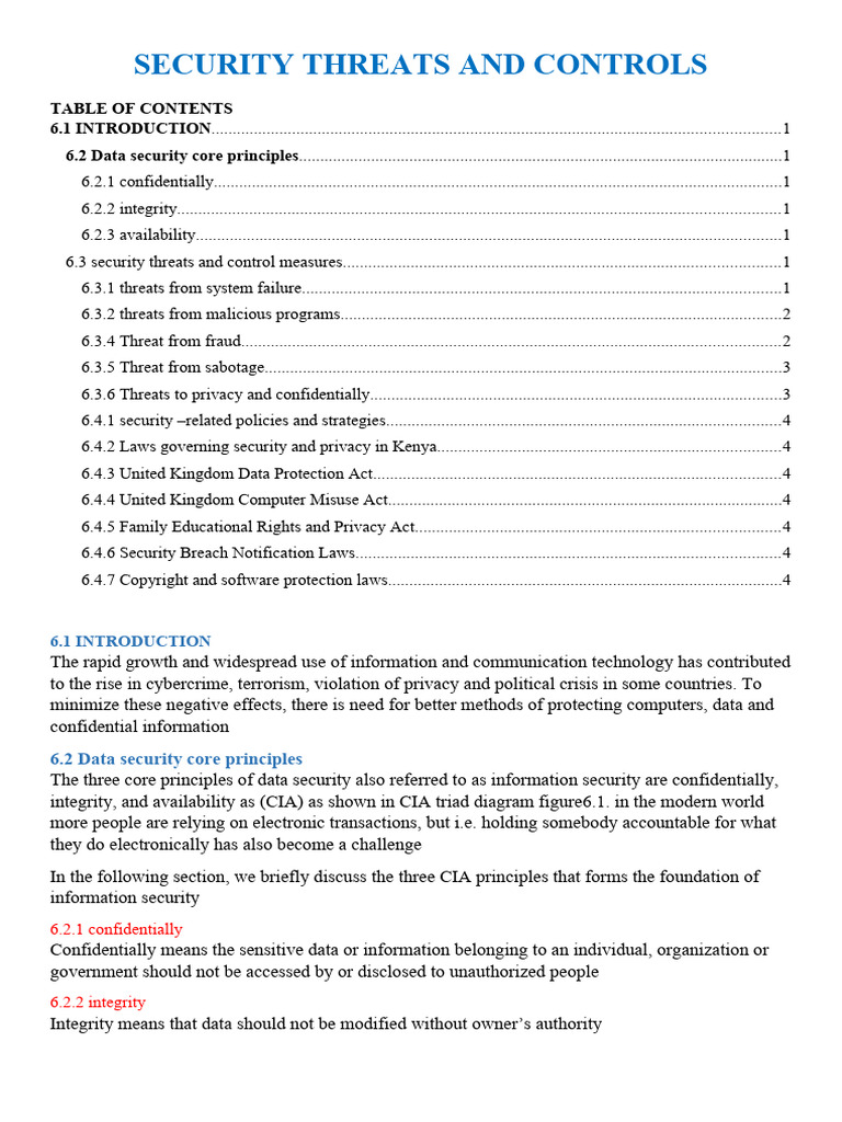 Security Threats and Controls | PDF | Security | Computer Security
