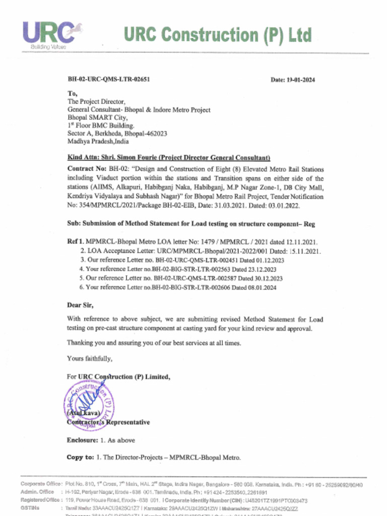02651-Submission of Method Statement For Load Testing On Structure ...
