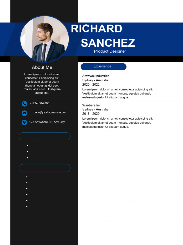 Black Modern Professional Resume | PDF