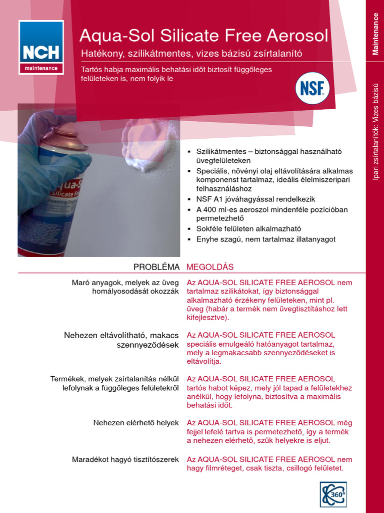 Aqua-Sol Silicate Free Aerosol POSTS EU | PDF