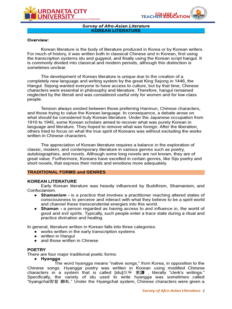 Korean Lit | Download Free PDF | Korea