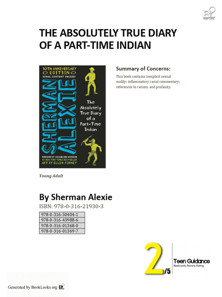 The Absolutely True Diary of A Part | PDF | Mystery, Thriller & Crime ...